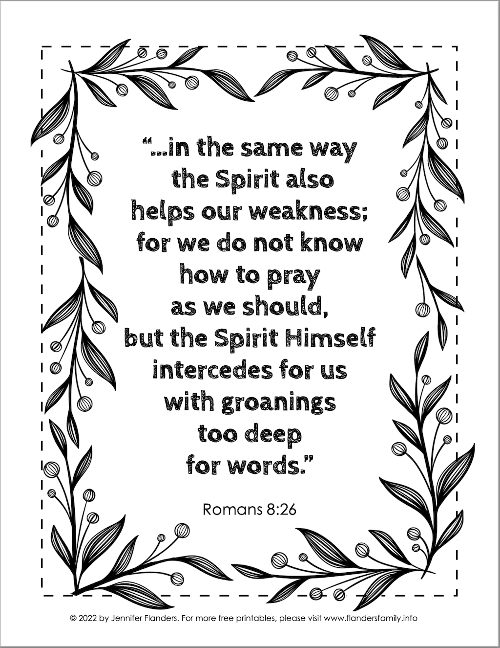 Too Deep for Words Coloring Page - Flanders Family Home Life