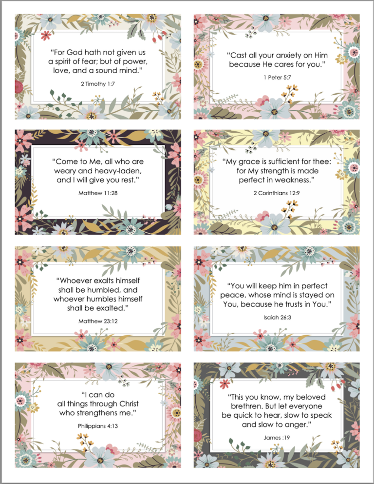 Pretty Printable Bible Memory Cards - Flanders Family Home Life