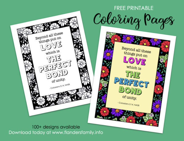 Perfect Bond of Unity Coloring Page - Flanders Family Home Life