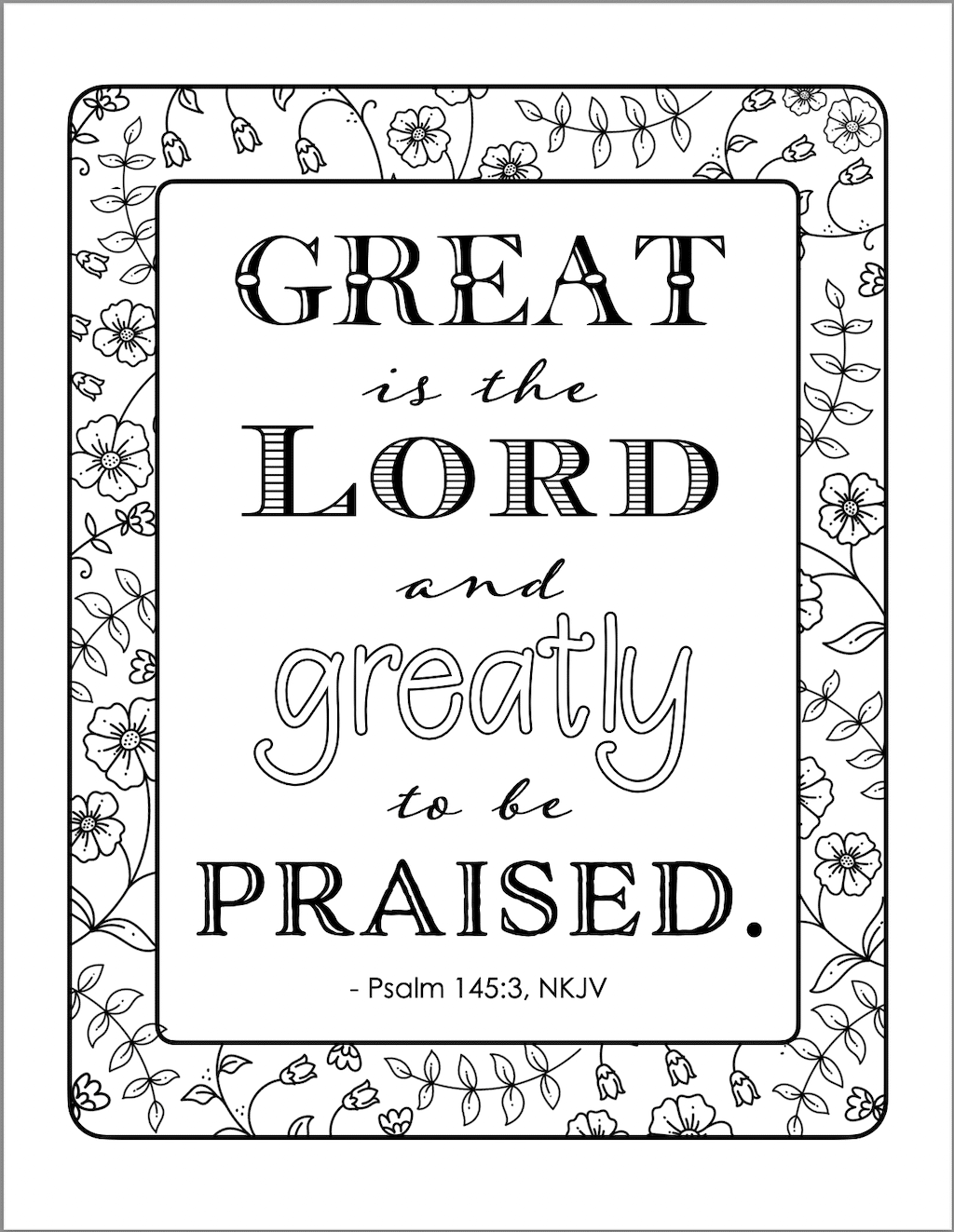 Great is the Lord Coloring Page - Flanders Family Home Life