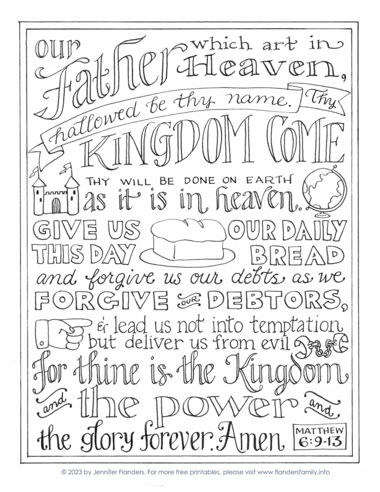 Model Prayer Coloring Page - Flanders Family Home Life