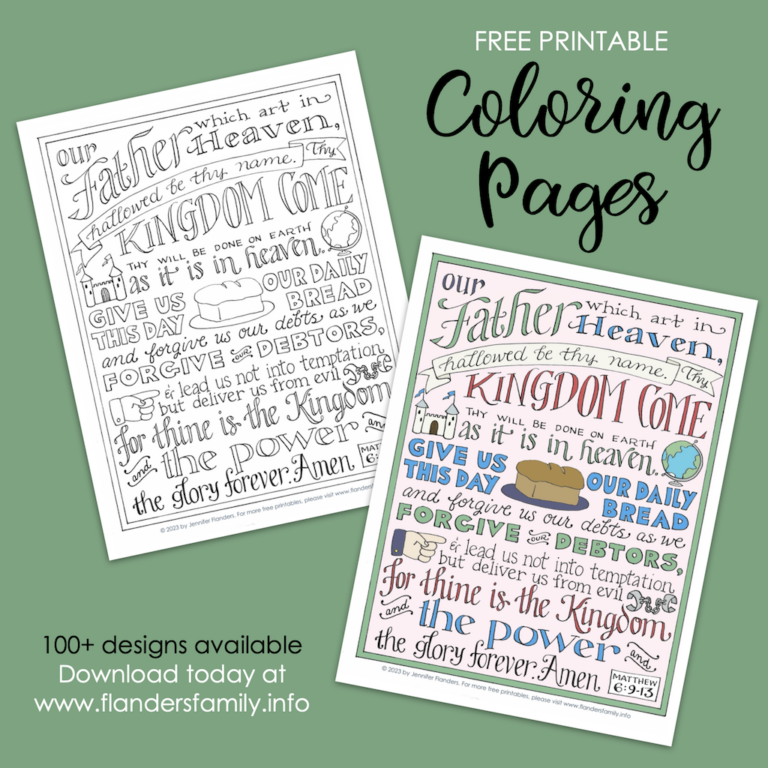 Model Prayer Coloring Page - Flanders Family Home Life