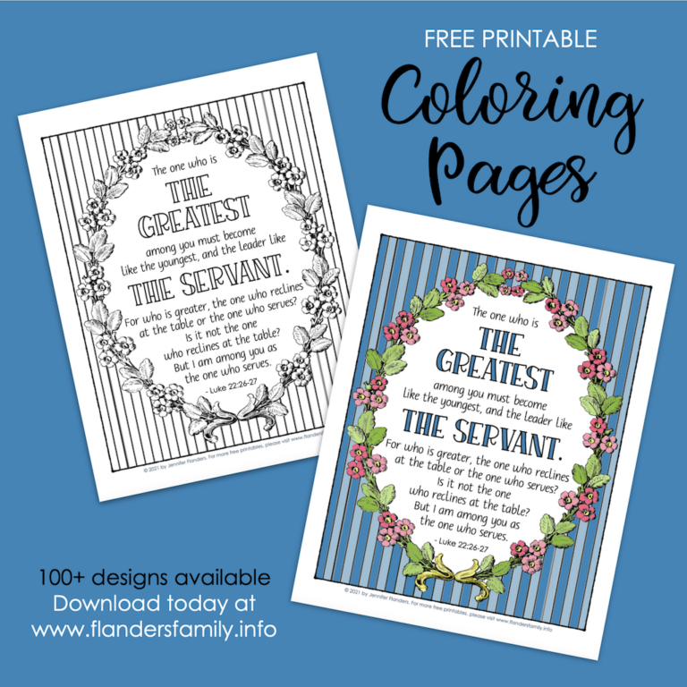 One Who Serves Coloring Page - Flanders Family Home Life