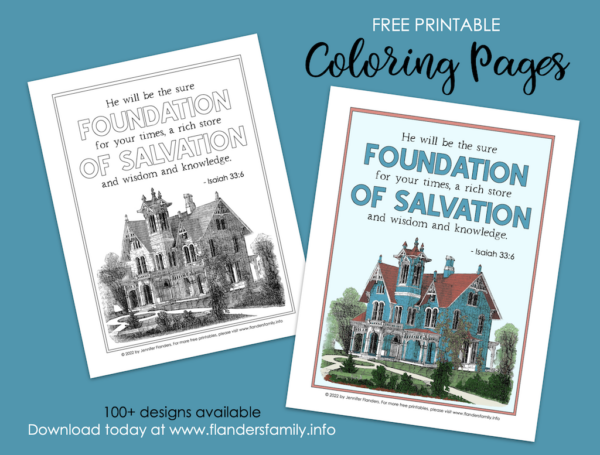 A Sure Foundation Coloring Page - Flanders Family Home Life