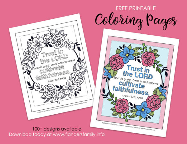 Cultivate Faithfulness Coloring Page - Flanders Family Home Life