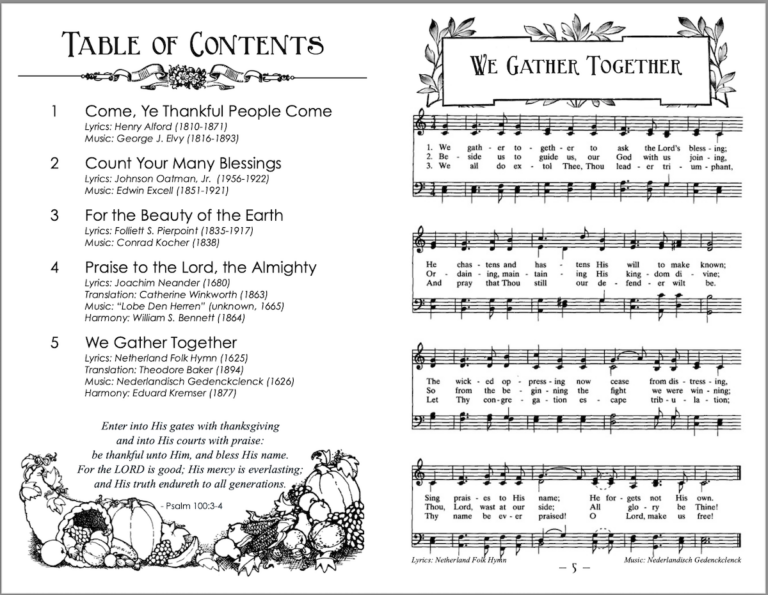 Hymns of Thanksgiving (Free Printable Booklets) - Flanders Family Home Life
