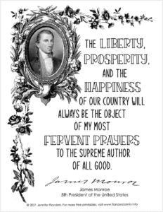 James Monroe Coloring Page - Flanders Family Home Life
