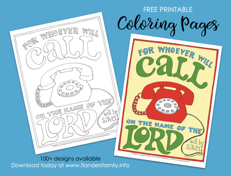 Call on the Lord Coloring Page - Flanders Family Home Life