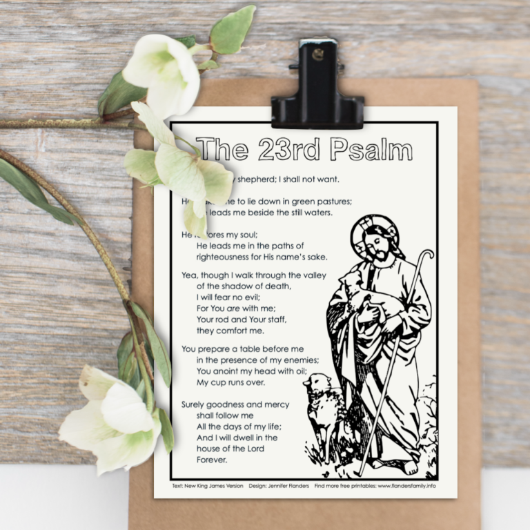 The 23rd Psalm (Free Printable) - Flanders Family Home Life