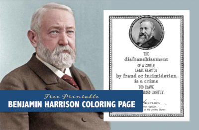 Benjamin Harrison Coloring Page - Flanders Family Home Life