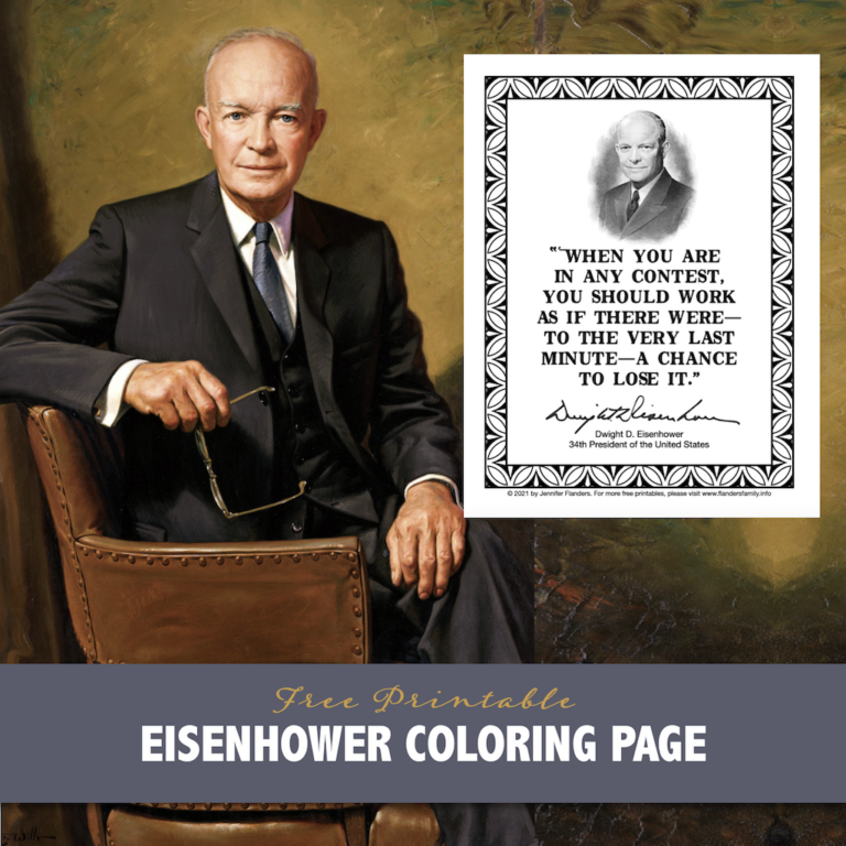 Dwight Eisenhower Coloring Page - Flanders Family Home Life